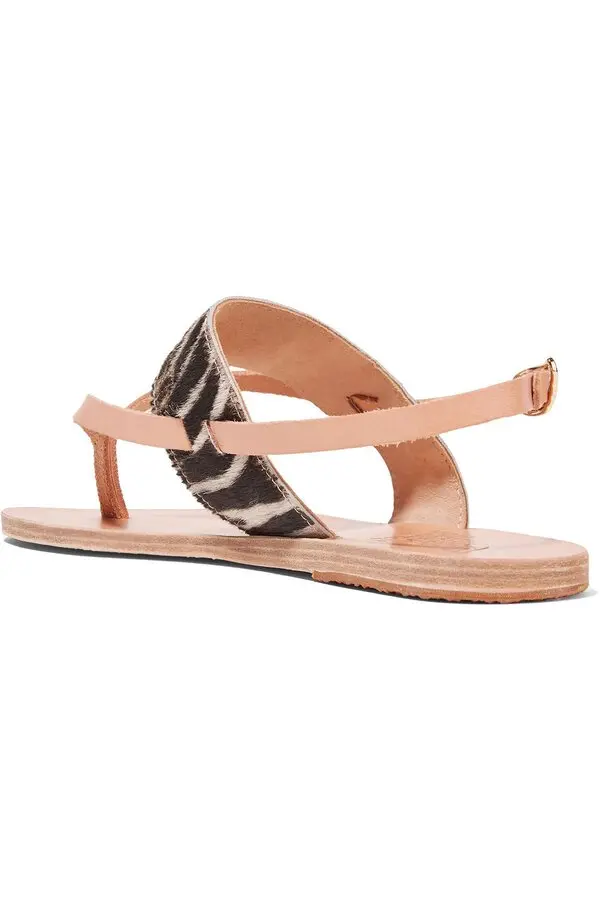 ANCIENT GREEK SANDALS Zoe Zebra Print Pony Hair Effect Leather Sandals