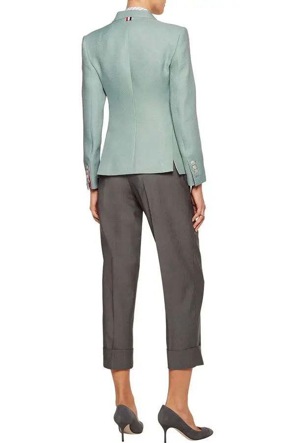 Thom Browne Embroidered Silkblend Crepe Blazer