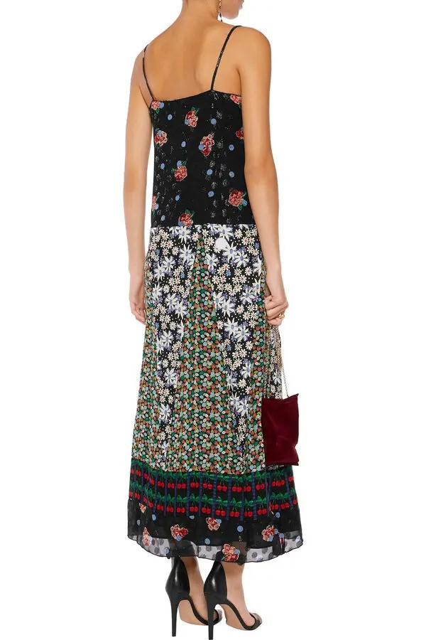 Anna Sui Silk Fil Coupé And Jacquard Maxi Dress