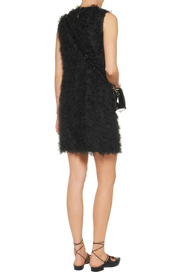 Red Valentino Faux Shearling Mini Dress