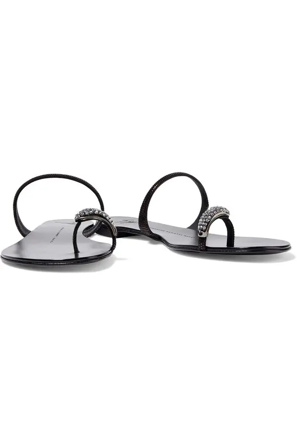 GIUSEPPE ZANOTTI Crystalembellished Suede Sandals