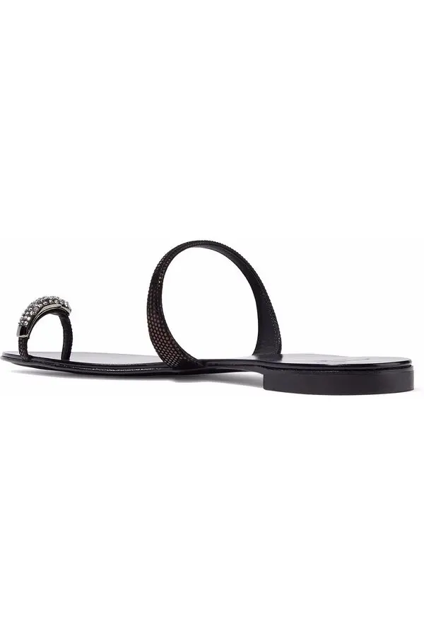 GIUSEPPE ZANOTTI Crystalembellished Suede Sandals