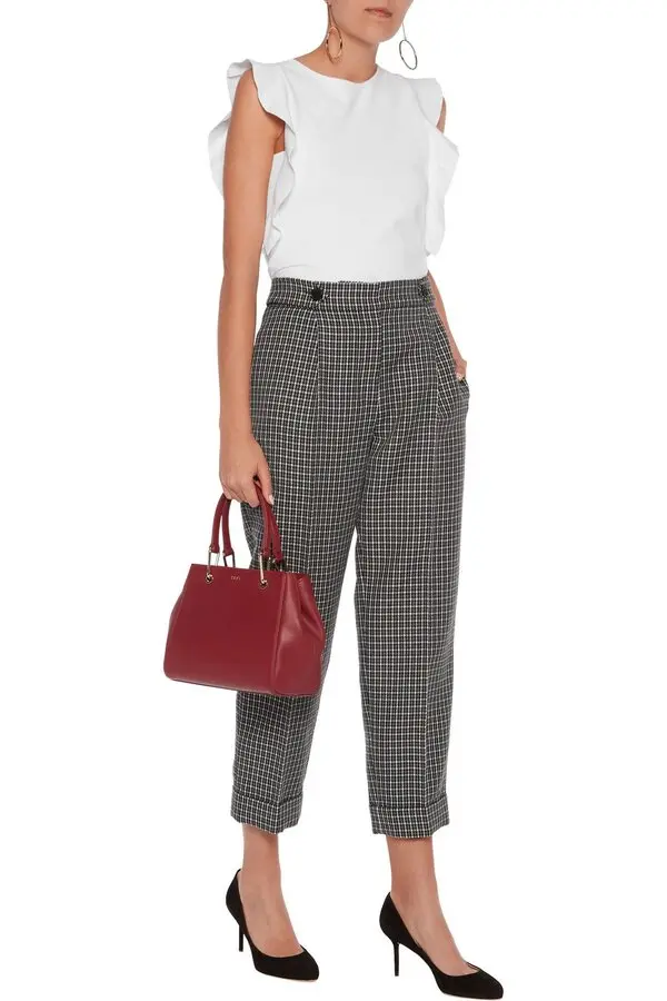 Sonia Rykiel Paris Houndstooth Wool Straightleg Pants