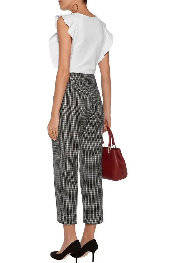 Sonia Rykiel Paris Houndstooth Wool Straightleg Pants