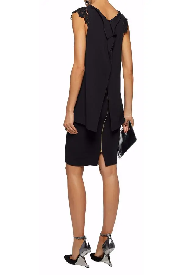 Roland Mouret Lacetrimmed Crepe Top