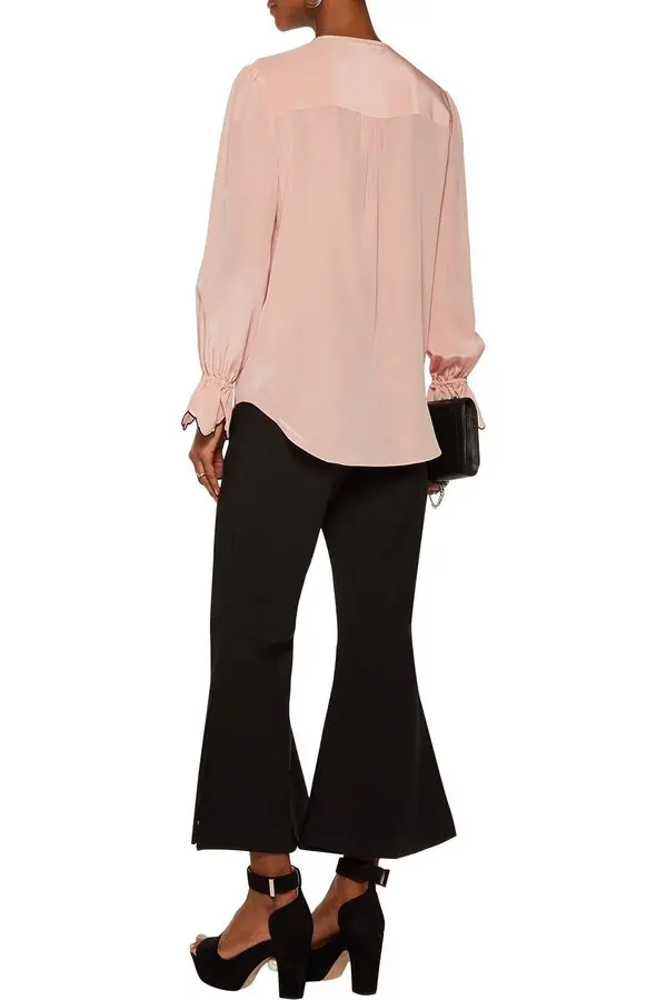 Rachel Zoe Regina Pintucked Silksatin Blouse