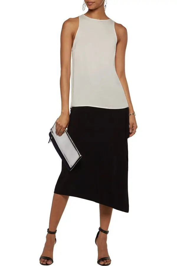 Halston Embellished Silkblend Top