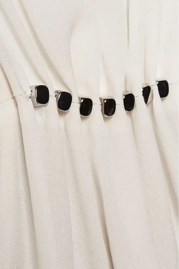 Halston Embellished Silkblend Top