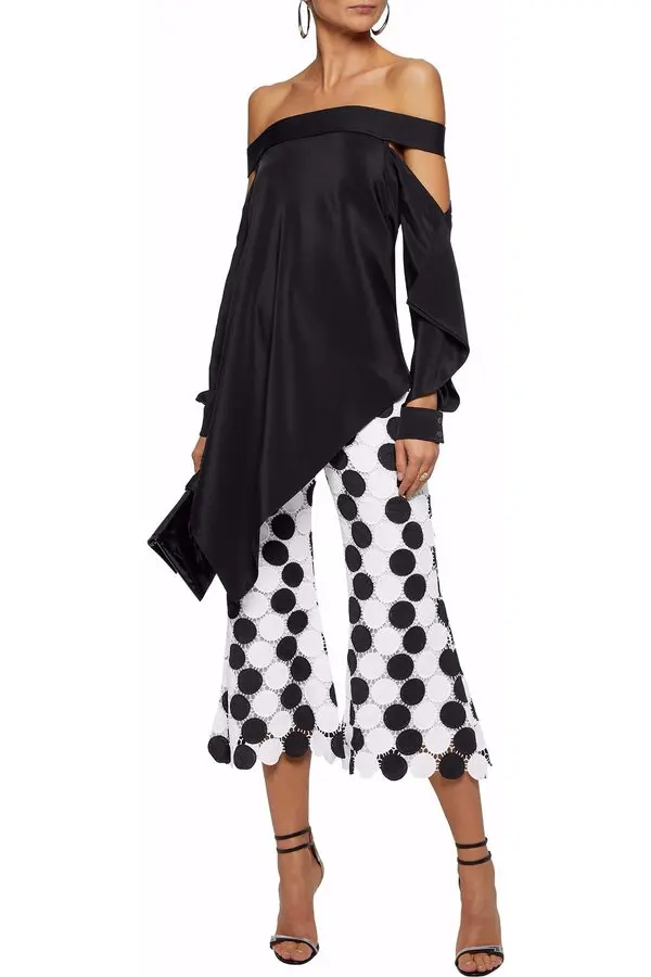 Roland Mouret Offtheshoulder Cutout Silkcady Blouse
