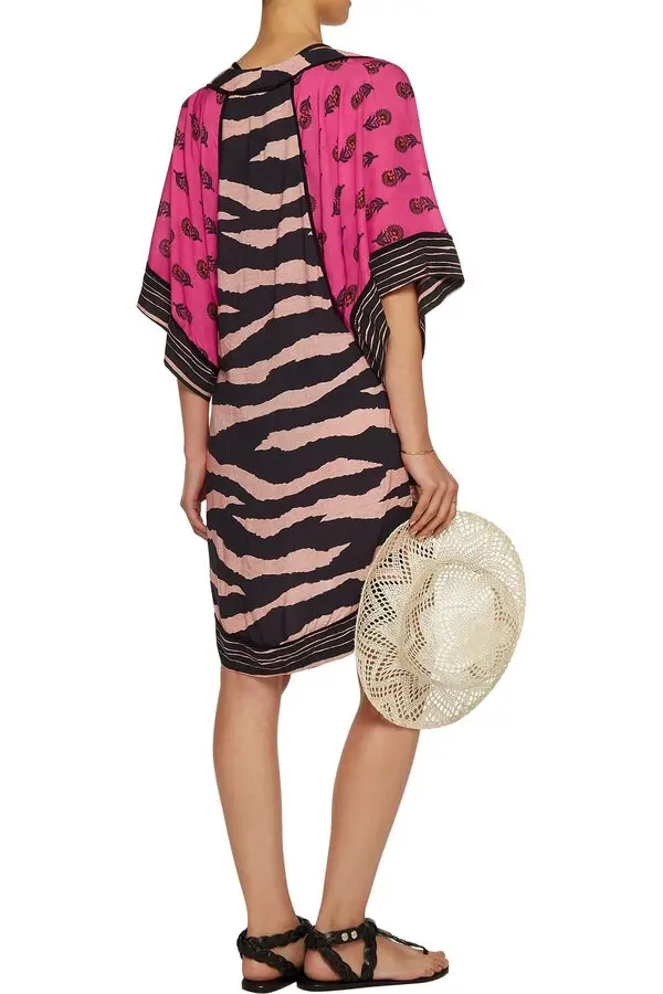 VIX PAULA HERMANNY Lanai Michele Paneled Printed Voile Coverup