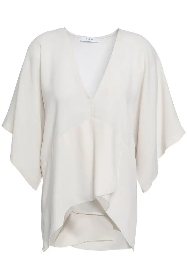 IRO PARIS Ekala Draped Crepe De Chine Top - Ecru