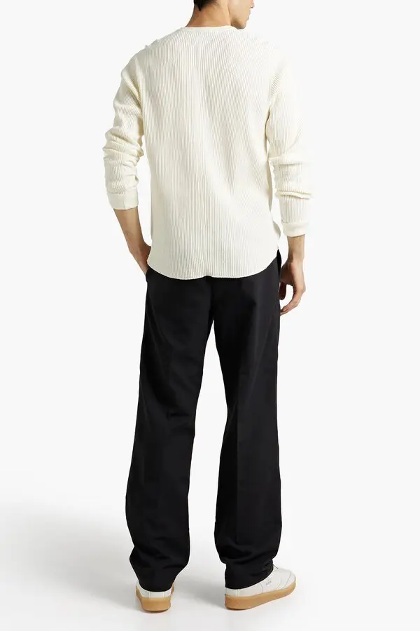 Rag & Bone Devon Waffleknit Cotton Henley Tshirt