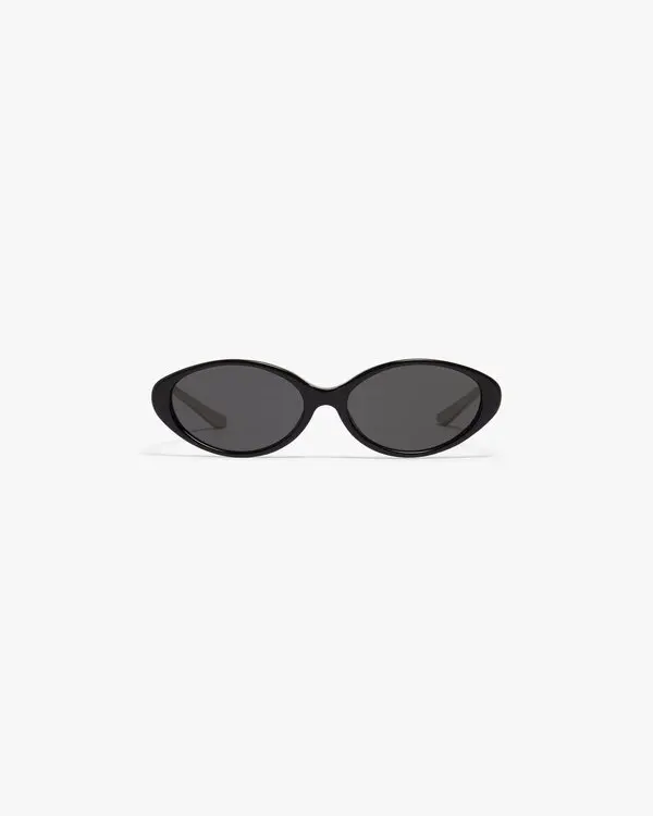 Casablanca Black Oval Curve Sunglasses By