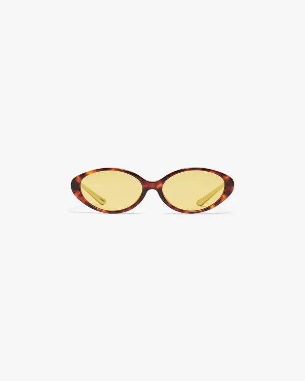Casablanca Yellow Oval Curve Sunglasses By