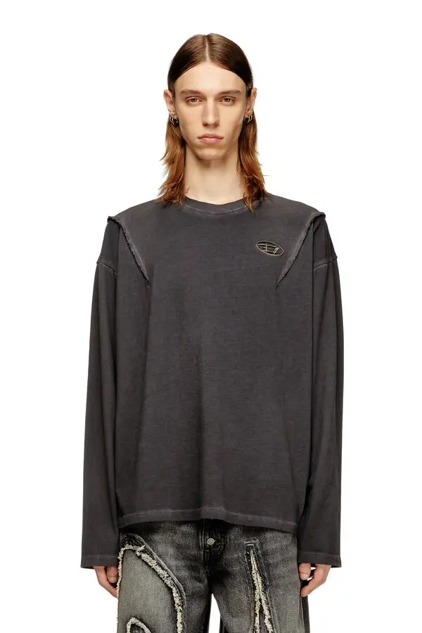 DIESEL® Long-sleeve T-shirt With Faded Effect