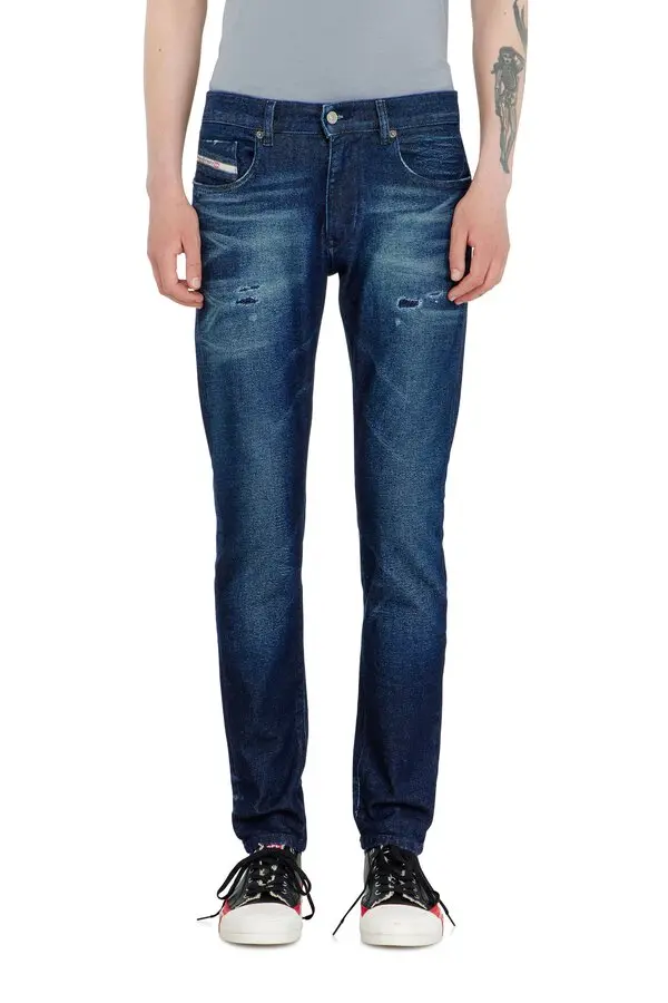 DIESEL® D-strukt Slim Jeans With Mid Rise And Zip Fly - Blue