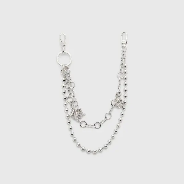 DIESEL® Metal Chain Charm Accessory With Rose Pendant - Silver
