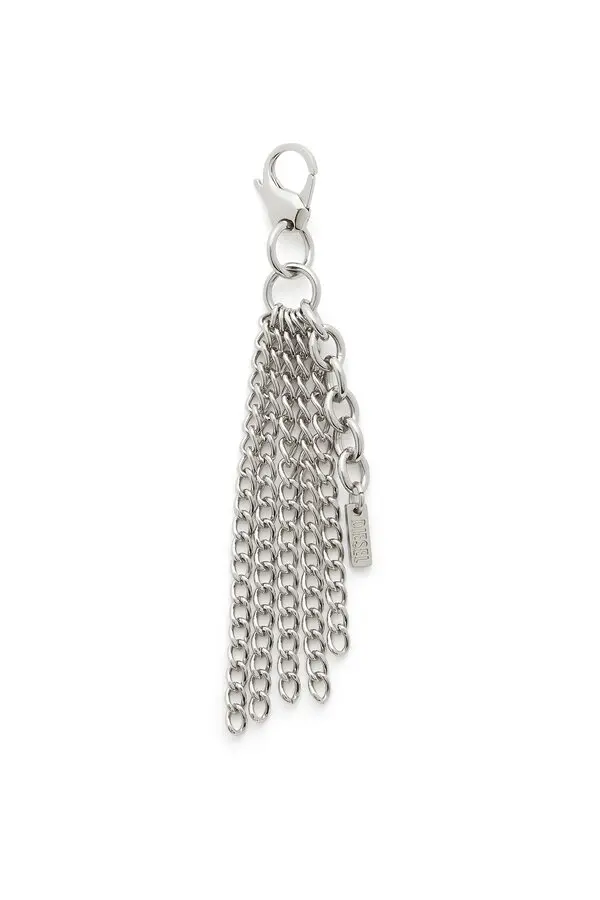 DIESEL® Metal Keyring With Chain Fringes - Silver