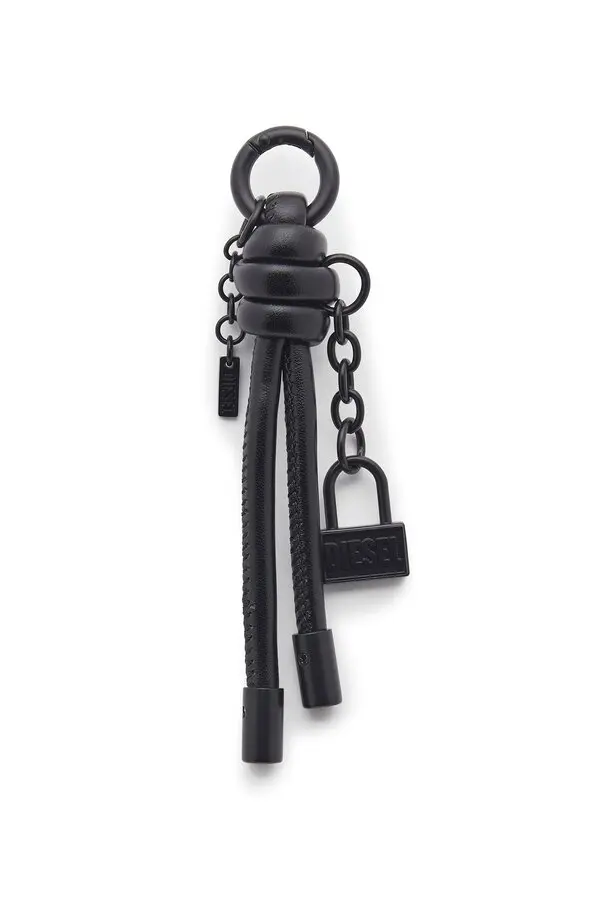 DIESEL® Metal Padlock Charm With Engraved Logo Detail - Black