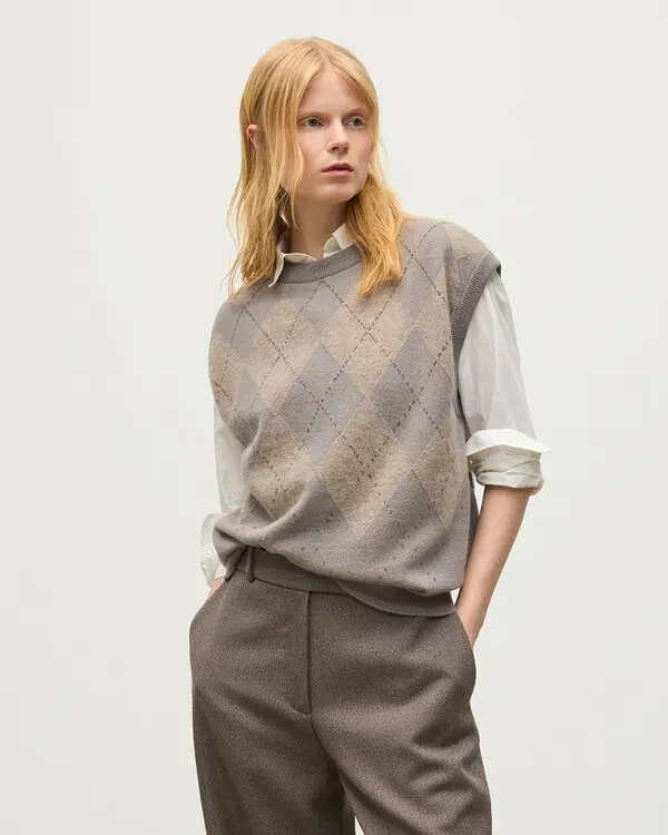 Johnstons Of Elgin Clan Argyle Cashmere Tank
