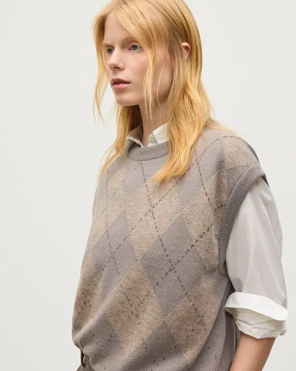 Johnstons Of Elgin Clan Argyle Cashmere Tank