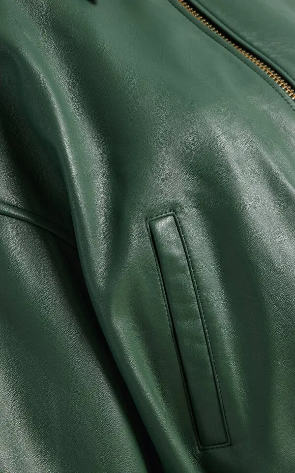 Ulla Johnson Gigi Cropped Leather Jacket - Olive