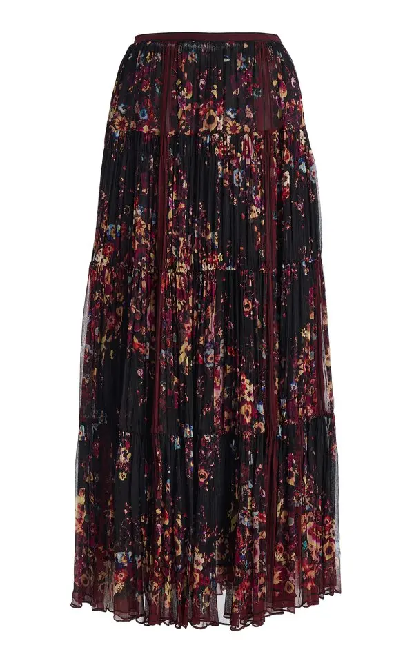 Ulla Johnson Gaelle Printed Silk Maxi Skirt