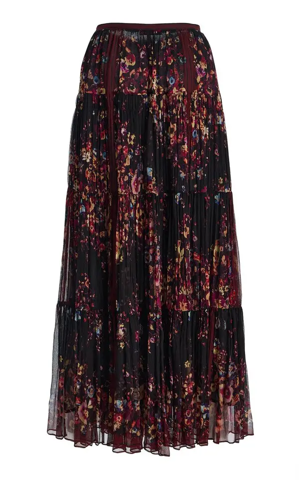 Ulla Johnson Gaelle Printed Silk Maxi Skirt