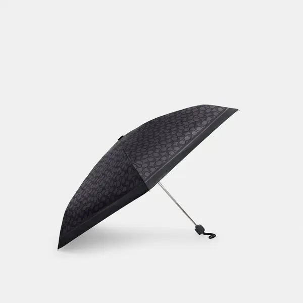 COACH OUTLET Uv Protection Mini Umbrella In Signature Print - Silver/graphite