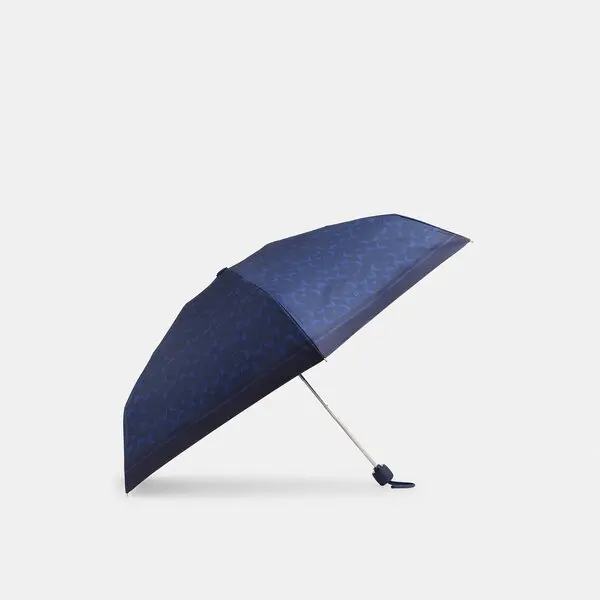 COACH OUTLET Uv Protection Mini Umbrella In Signature Print - Silver/navy