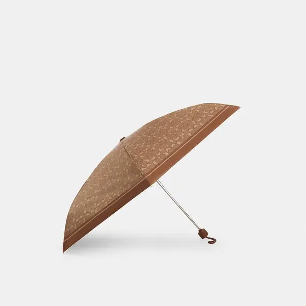 COACH OUTLET Uv Protection Mini Umbrella In Signature Print - Silver/tan/brown