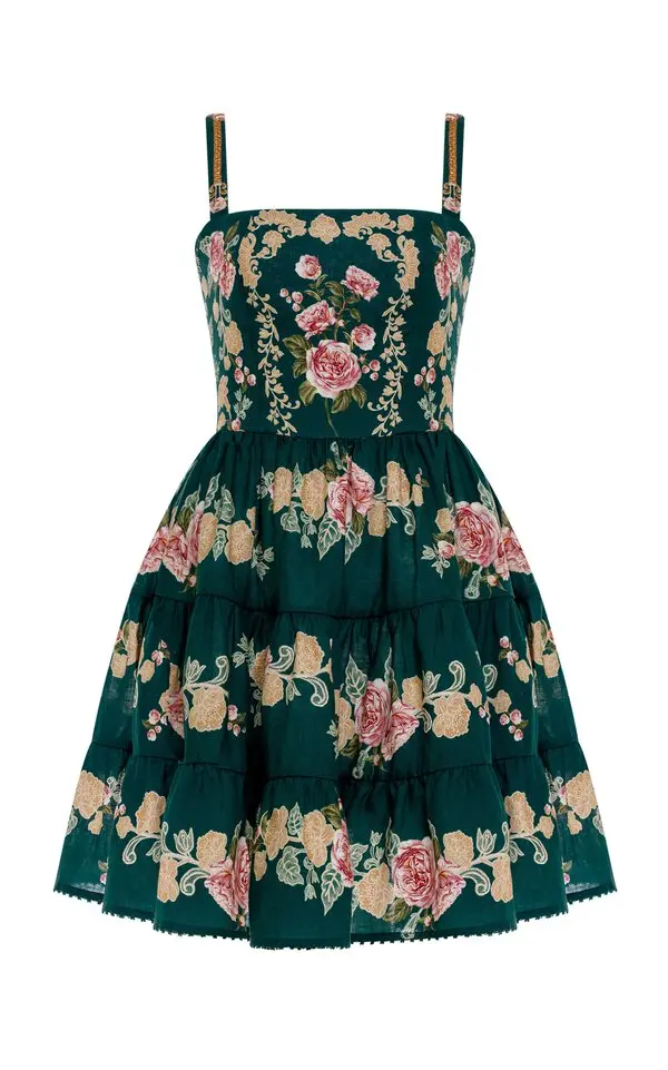 Agua Bendita Lima Mini Nostalgia Linen Mini Dress - Multi