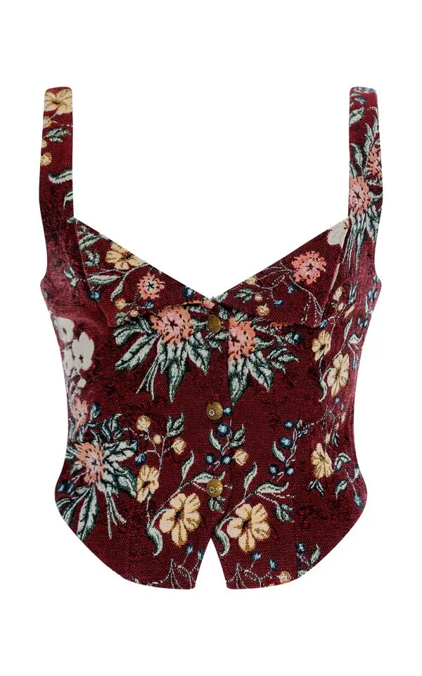 Agua Bendita Pergamino Isolda Cotton-blend Top