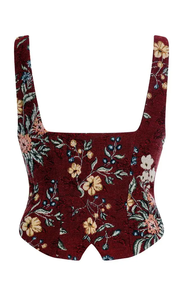 Agua Bendita Pergamino Isolda Cotton-blend Top