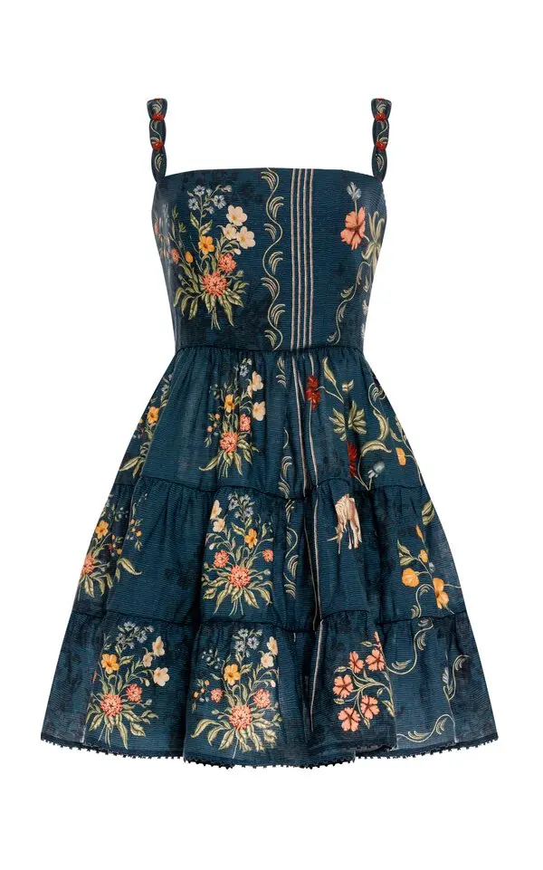 Agua Bendita Lima Mini Isolda Linen Mini Dress