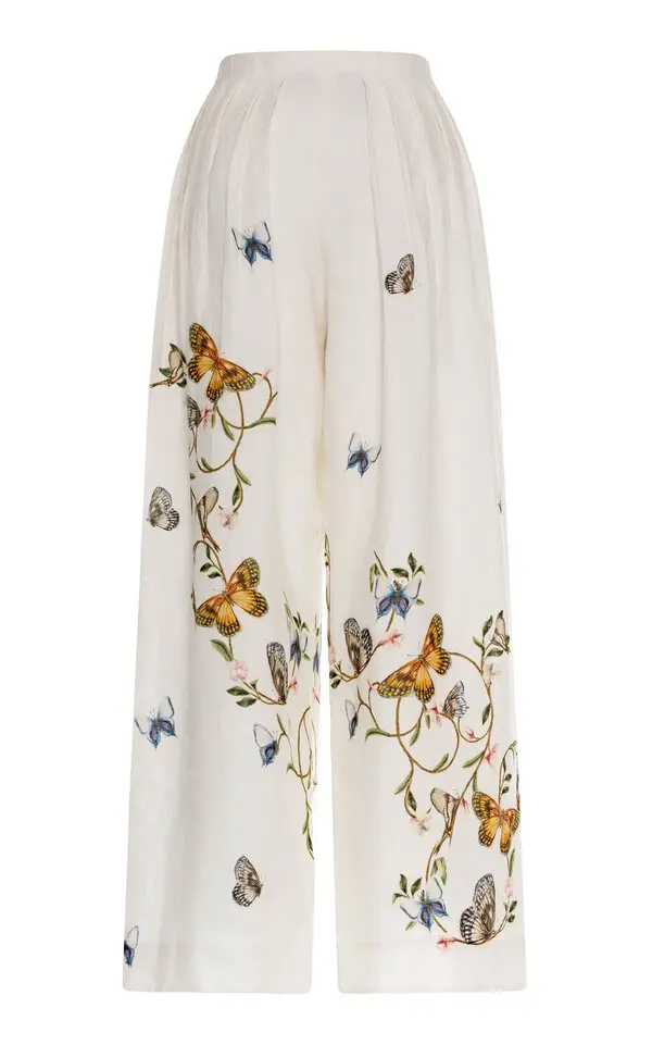 Agua Bendita Cocada Orquidea Straight Leg Linen Pants