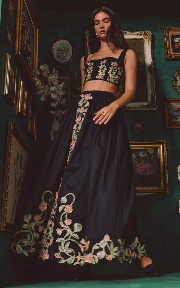 Agua Bendita Eclipse Castillo Cotton Maxi Skirt