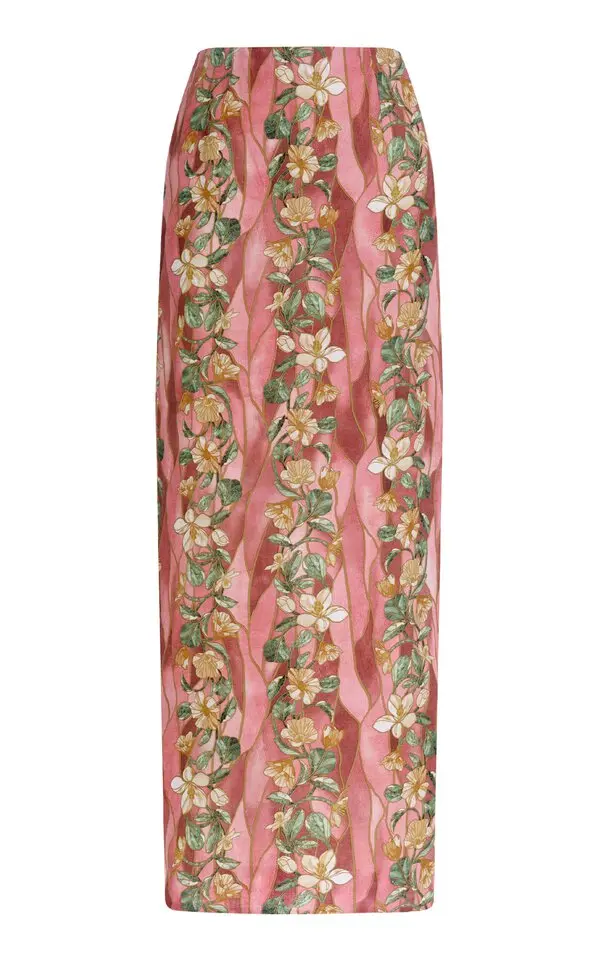 Agua Bendita Lirica Castillo Linen Maxi Skirt - Multi