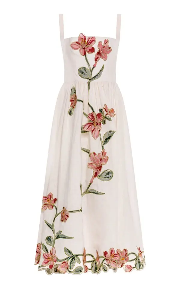 Agua Bendita Mielero Midi Castillo Linen Maxi Dress - Multi