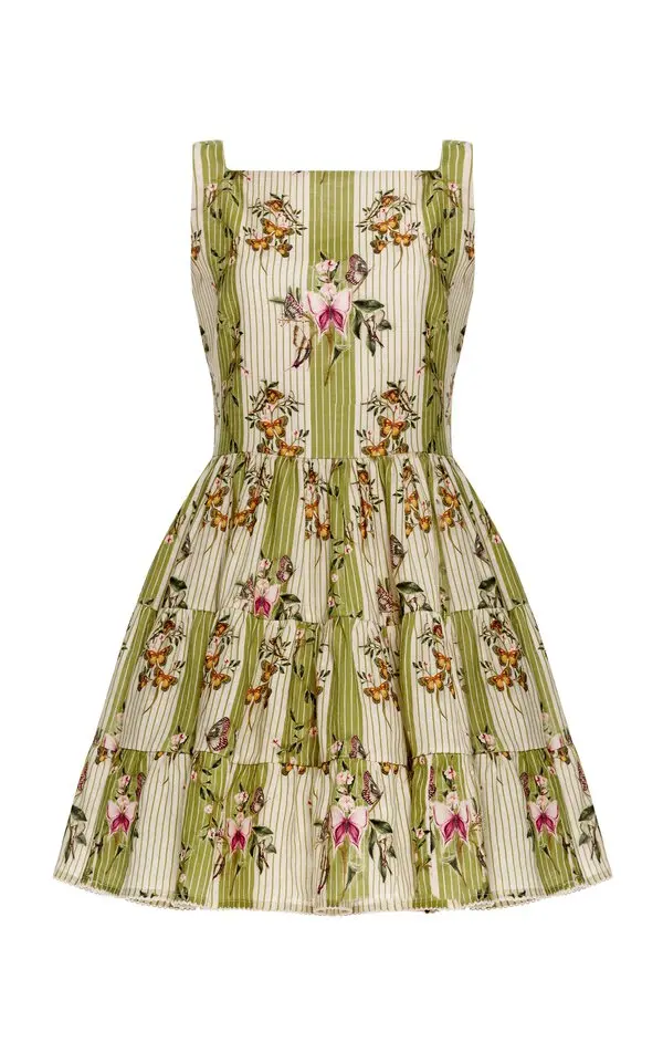 Agua Bendita Abeja Mini Orquidea Linen Mini Dress - Multi