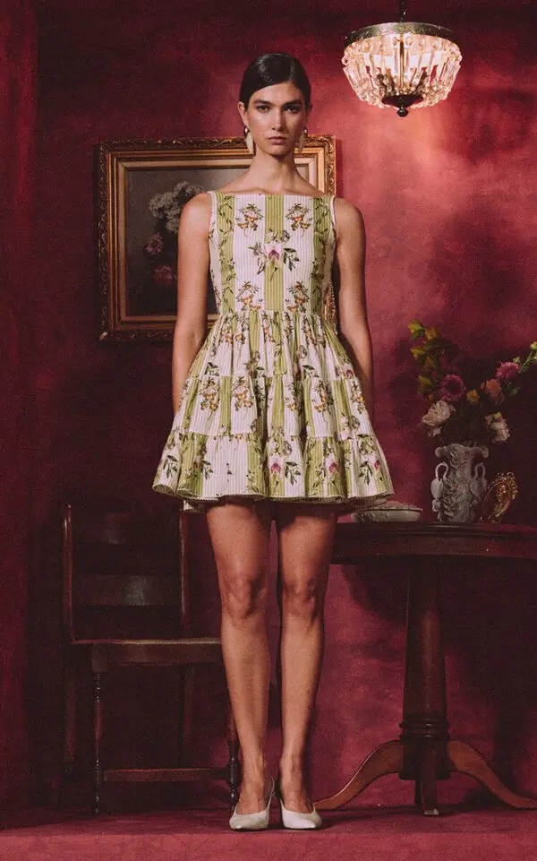 Agua Bendita Abeja Mini Orquidea Linen Mini Dress