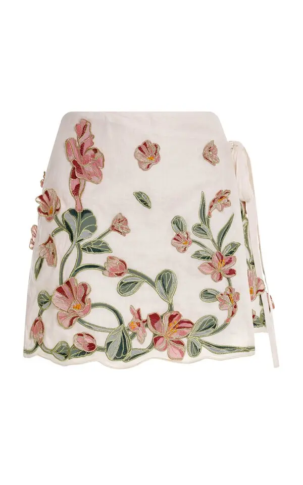 Agua Bendita Luna Castillo Linen Shorts