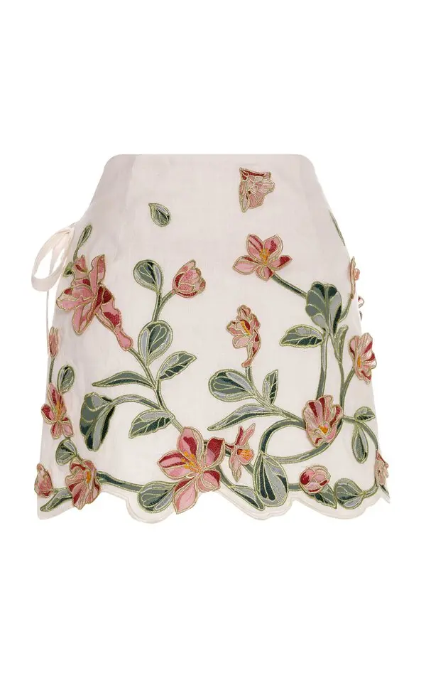 Agua Bendita Luna Castillo Linen Shorts