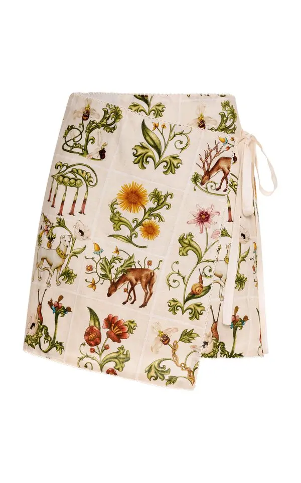 Agua Bendita Arte Tristan Linen Wrap Mini Skirt - Multi