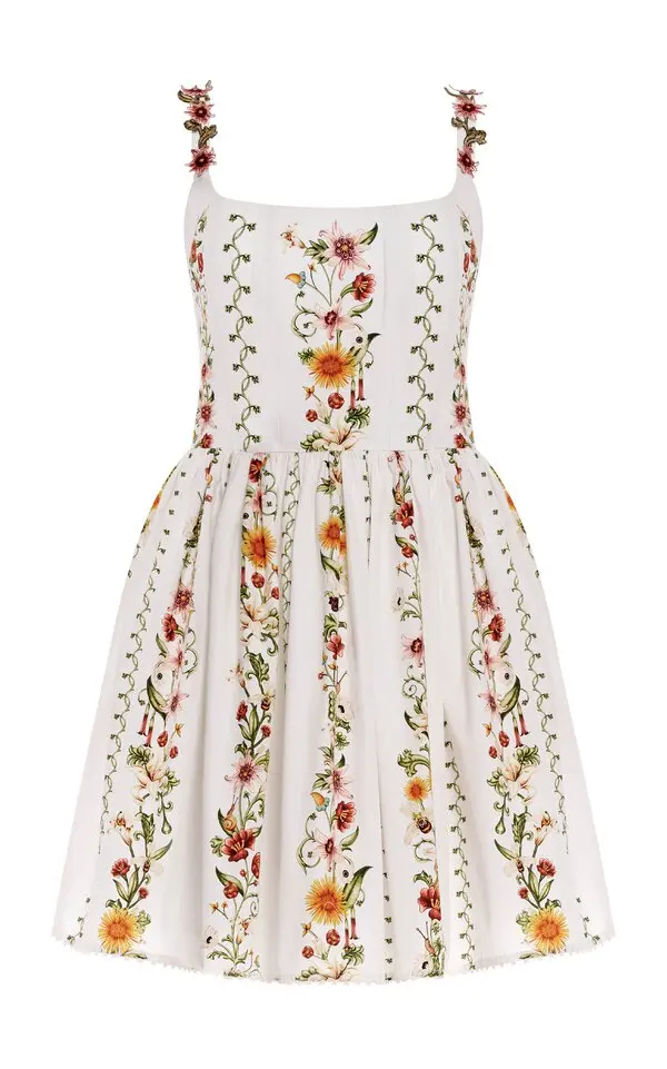 Agua Bendita Olivo Tristan Cotton Mini Dress - Multi