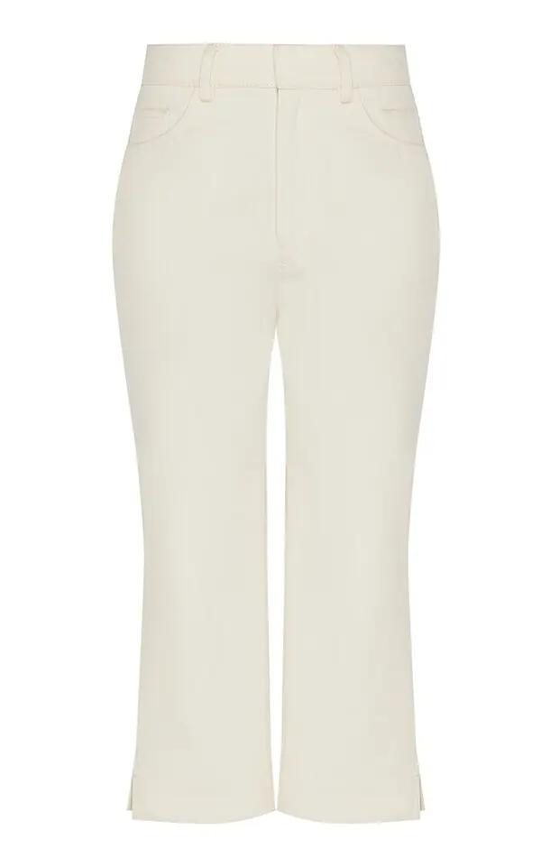 Zimmermann Clash Drill Cotton Capri Pants - Ivory