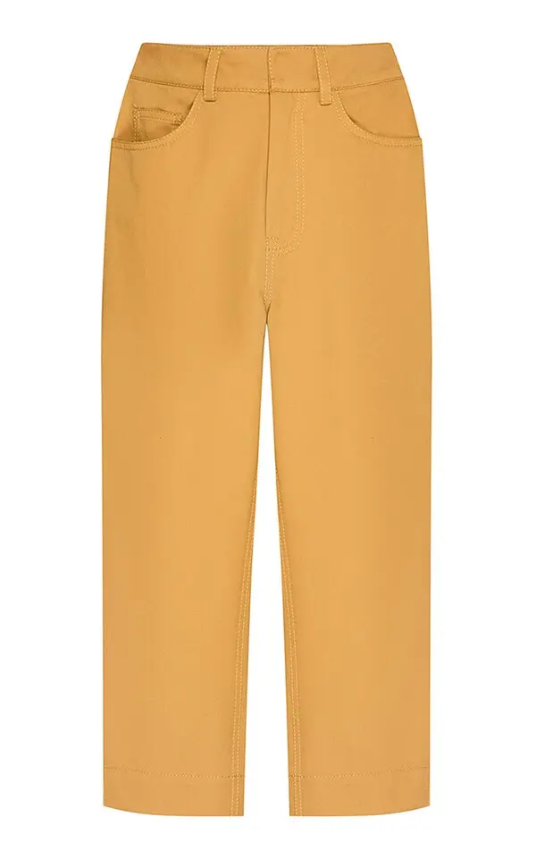 Zimmermann Clash Drill Cotton Capri Pants - Tan