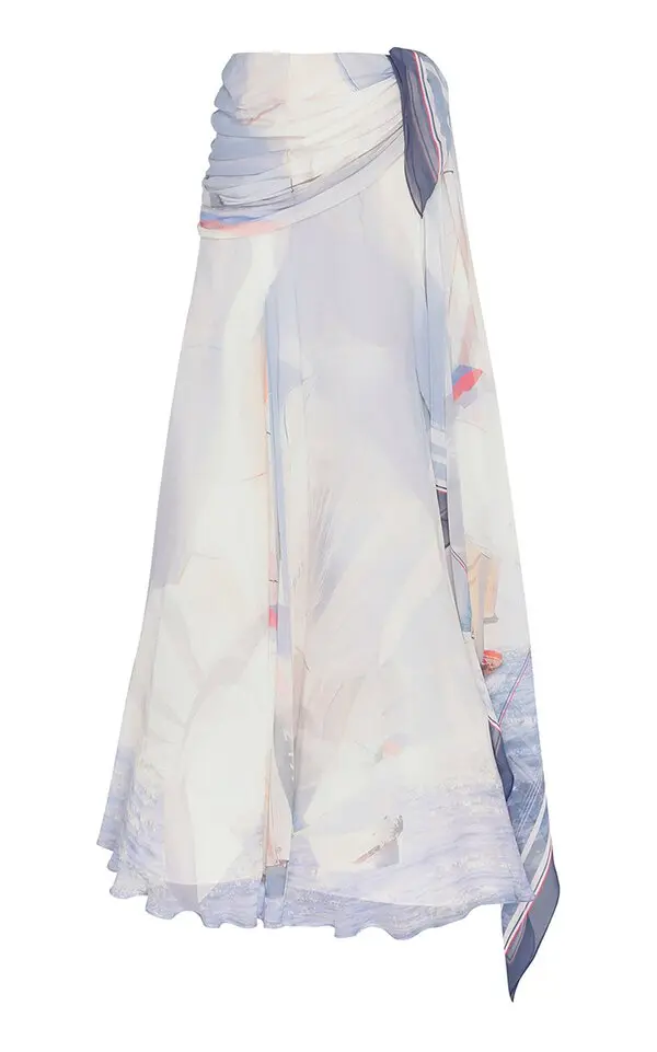 Zimmermann Clash Sail Silk Maxi Skirt