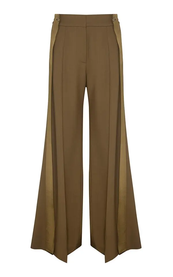 Zimmermann Clash Wool-blend Tuxedo Wide-leg Pants