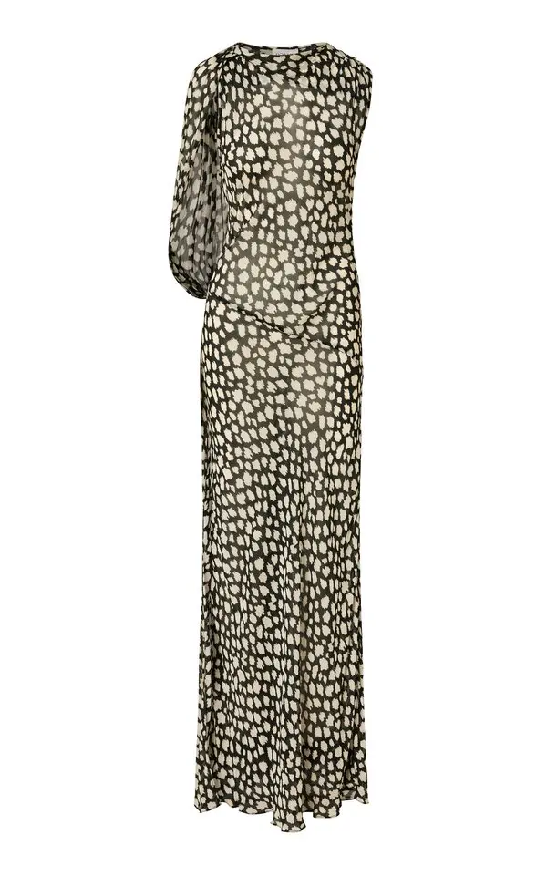 ROAME Fallon Drape Maxi Dress - Black/white